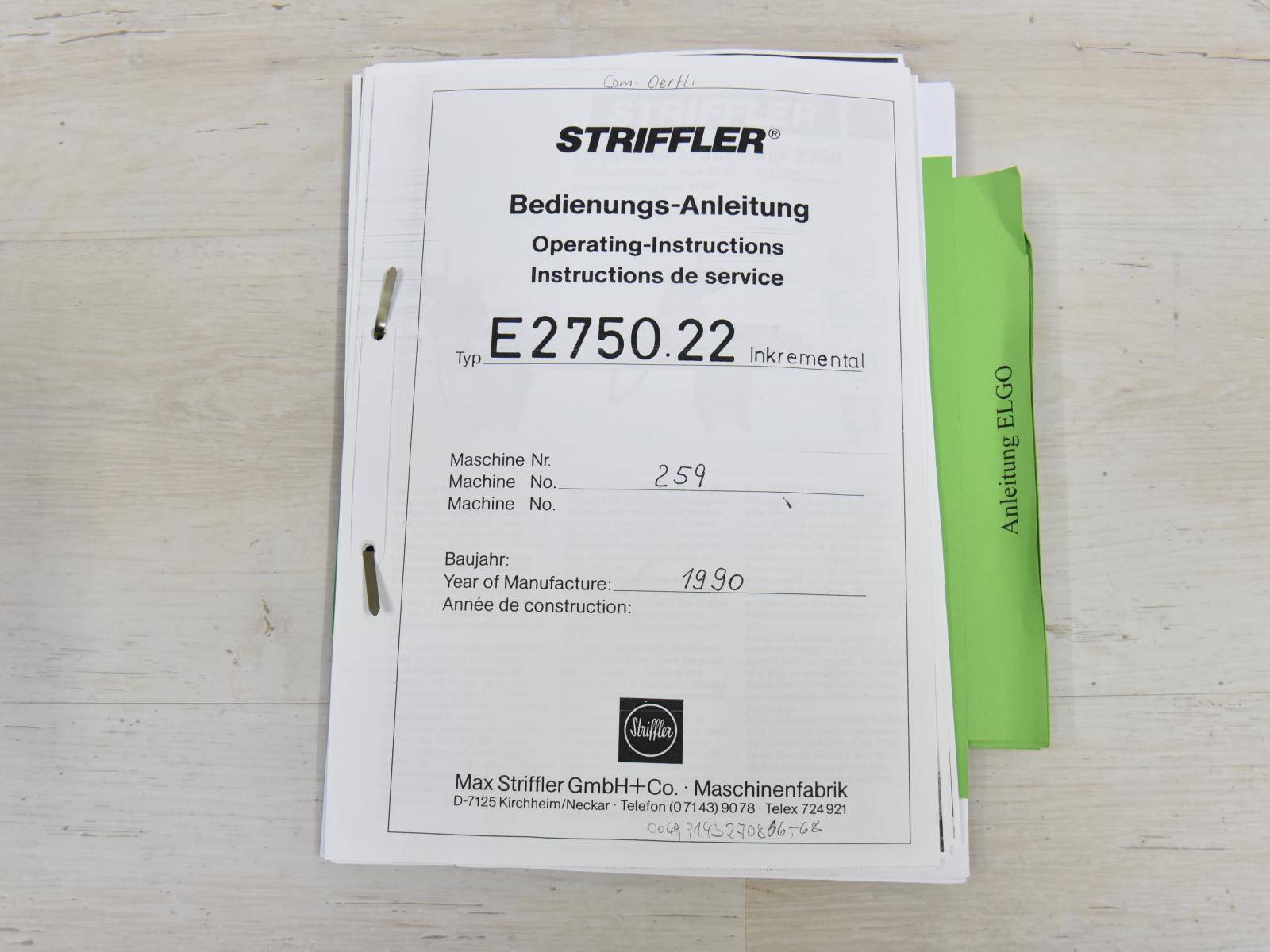 Auktion STRIFFLER-STRIMA Doppelgehrungssäge 2750E